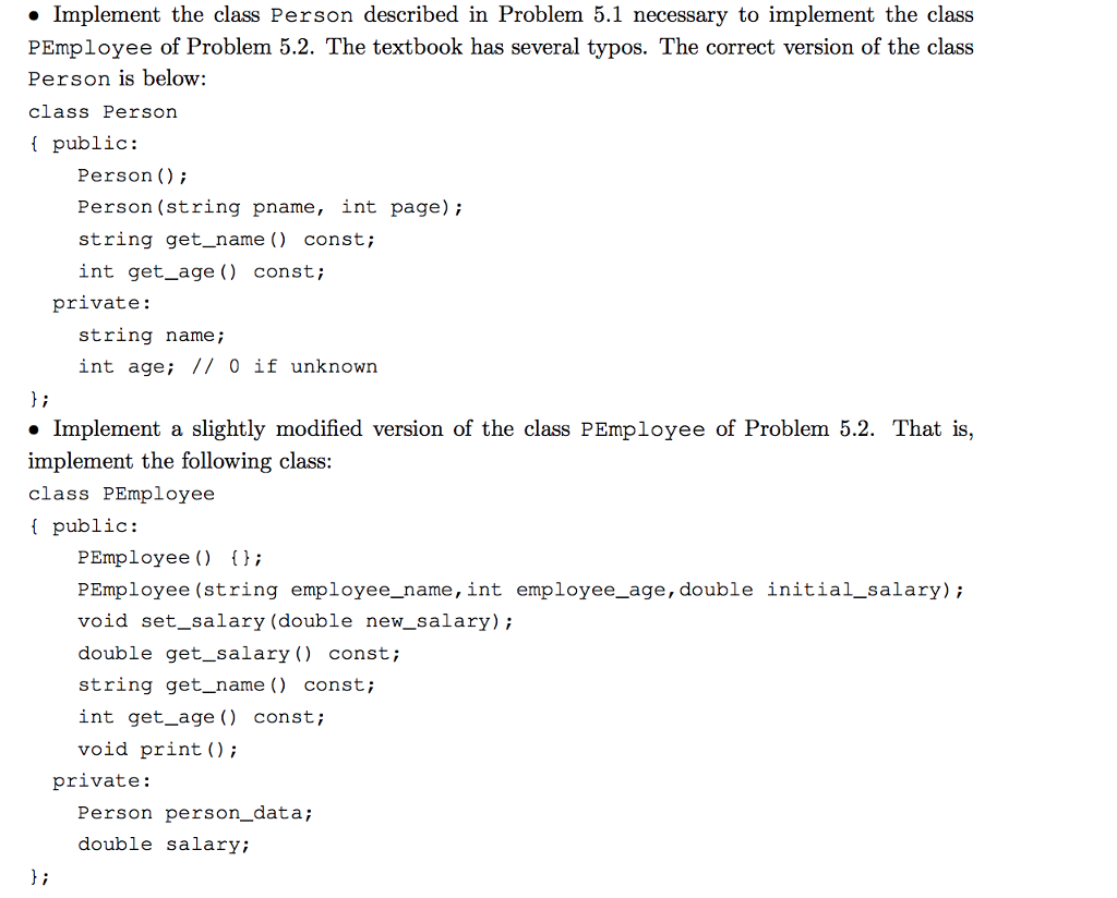 Solved Exercise P5.2. Implement a class Pemployee that is | Chegg.com