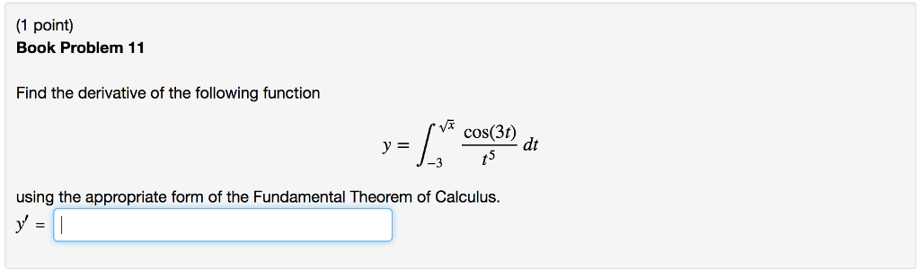 Solved Find the derivative of the following function y = | Chegg.com