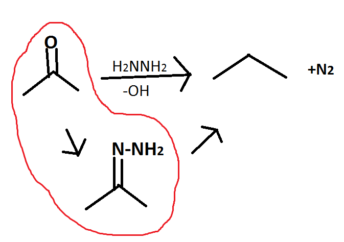Solved In the following Wolff-Kishner reaction, show the | Chegg.com
