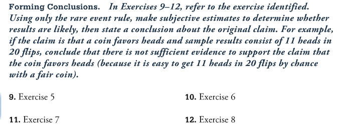 Solved Forming Conclusions. In Exercises 9-12, refer to the | Chegg.com