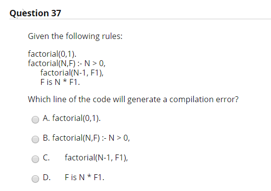 Solved Question 37 Given the following rules: | Chegg.com