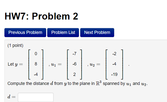 Solved HW7: Problem 2 Previous Problem Problem List Next | Chegg.com
