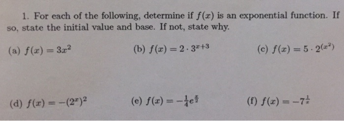 Solved For each of the following, determine if f(x) is an | Chegg.com