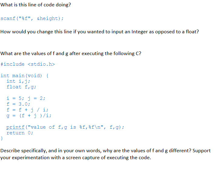 Solved /// C code // This program will calculate the area of | Chegg.com