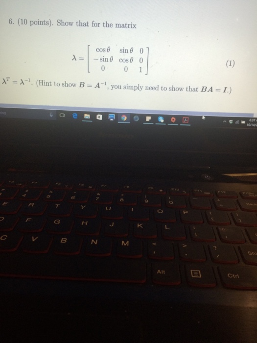 Solved Show that for the matrix lambda = [cos theta sin | Chegg.com