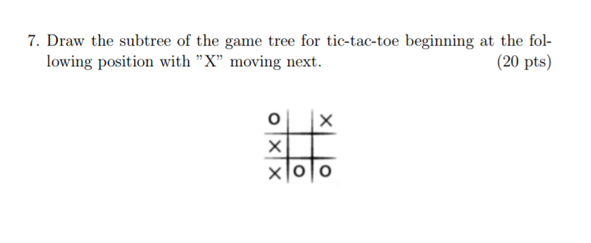 Solved Draw the subtree of the game tree for tic-tac-toe | Chegg.com
