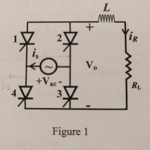 Solved A single-phase SCR Full-bridge rectifier is showing | Chegg.com