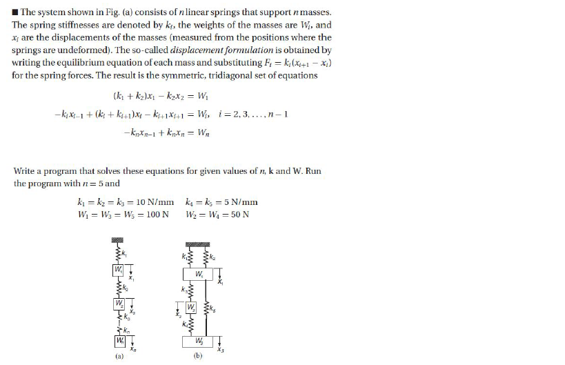 Solved The system shown in Fig. (a) consists of n linear | Chegg.com