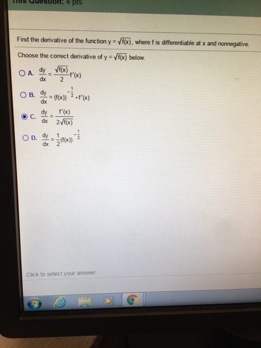 Solved Find the derivative of the function y = Squareroot | Chegg.com