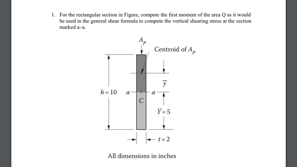 Solved For the rectangular section in Figure, compute the | Chegg.com