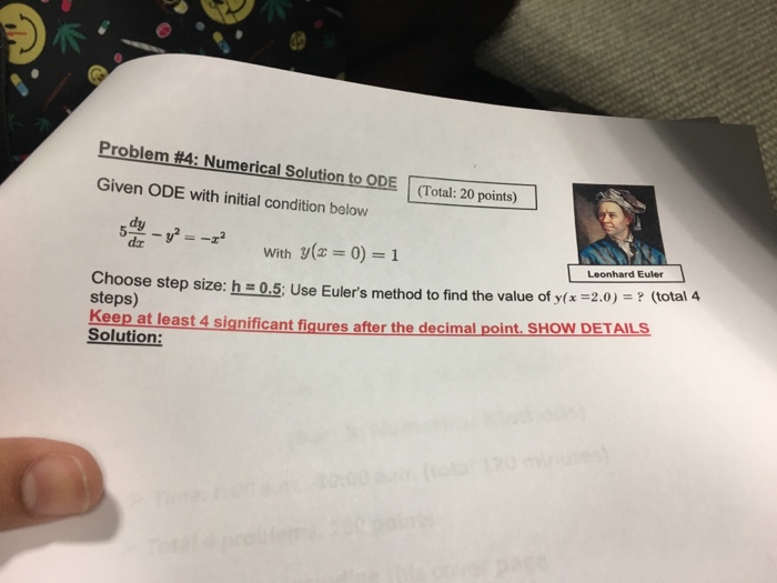 Solved Numerical Solution to ODE Given ODE with initial | Chegg.com