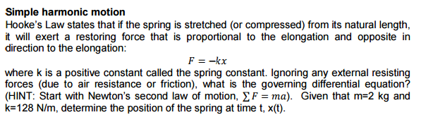 Solved Hooke's Law states that if the spring is stretched | Chegg.com