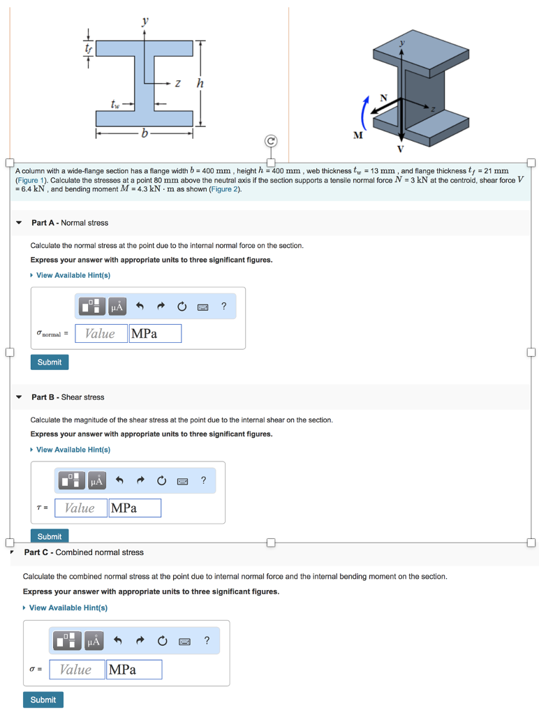 Solved A column with a wide-flange section has a flange | Chegg.com
