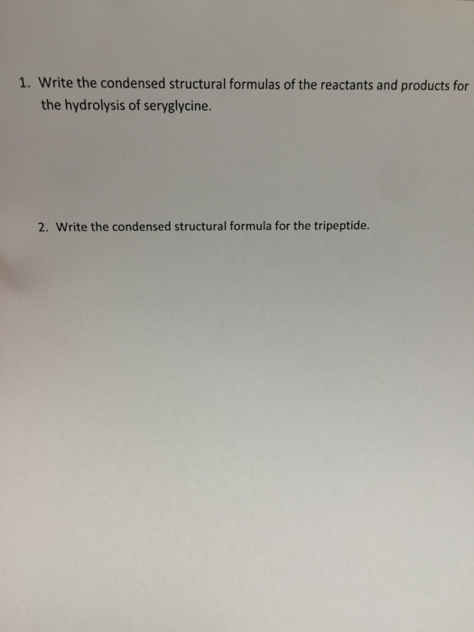 Solved Write the condensed structural formulas of the | Chegg.com