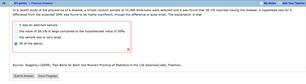 Solved In a recent study of the prevalence of a disease, a | Chegg.com