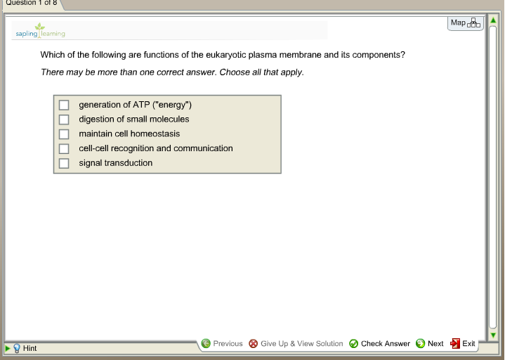 Solved Question 1 of 8 Map A pling Which of the following | Chegg.com