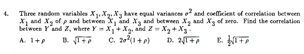 Solved Three random variables X,X2,X3 have equal variances | Chegg.com