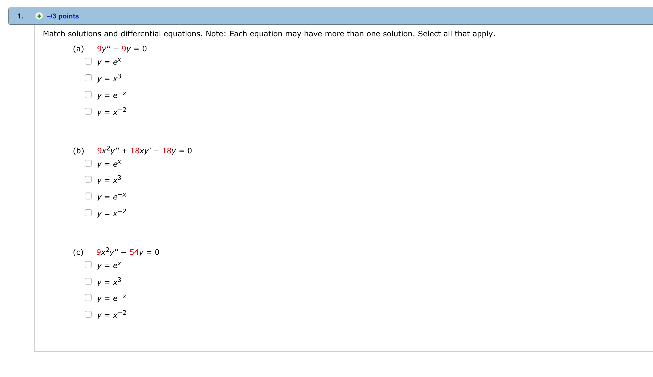 Solved Match solutions and differential equations. Note: | Chegg.com Solved Match solutions and differential equations. Note: | Chegg.com