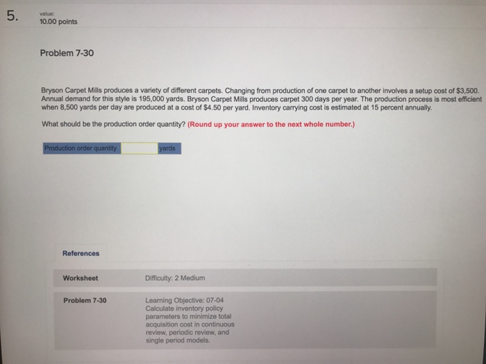 Solved Bryson Carpet Mills produces a variety of different | Chegg.com