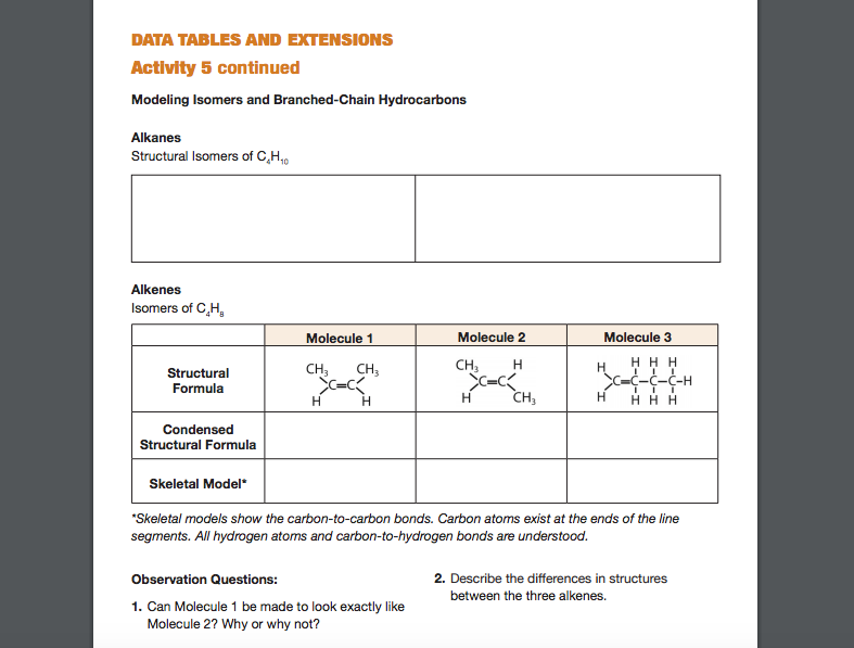 Solved Modeling Isomers and Branched-Chain Hydrocarbons | Chegg.com