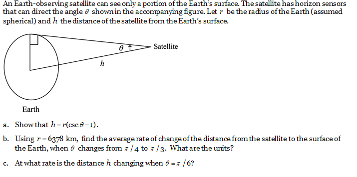 Solved An Earth-observing satellite can see only a portion | Chegg.com