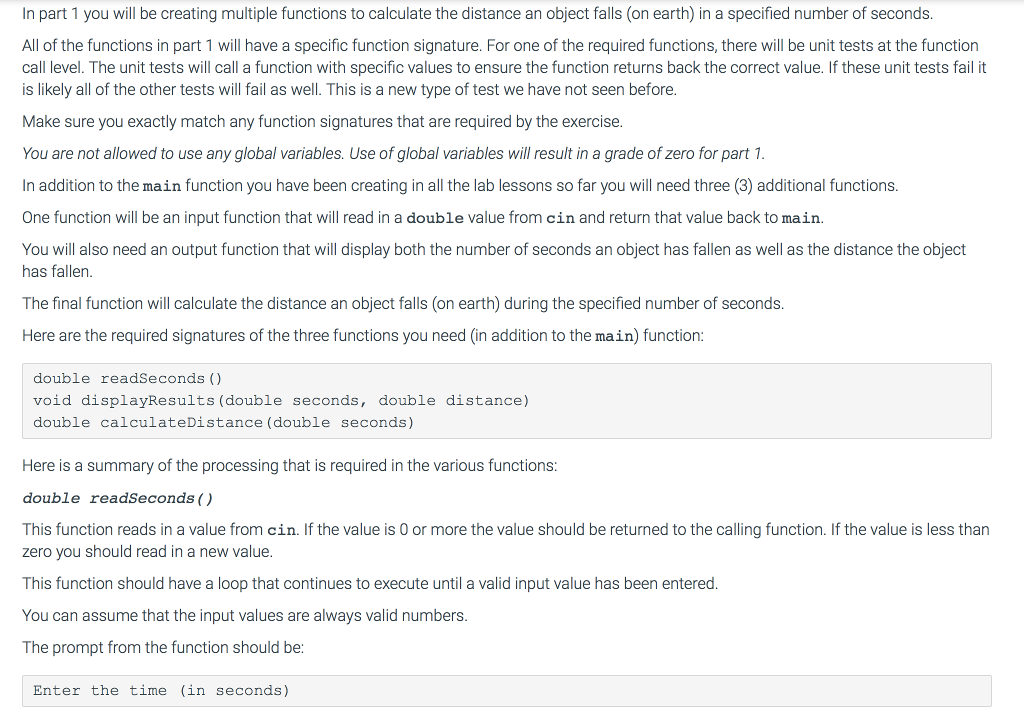 Solved C++ PLEASE! Please read all the directions carefully. | Chegg.com