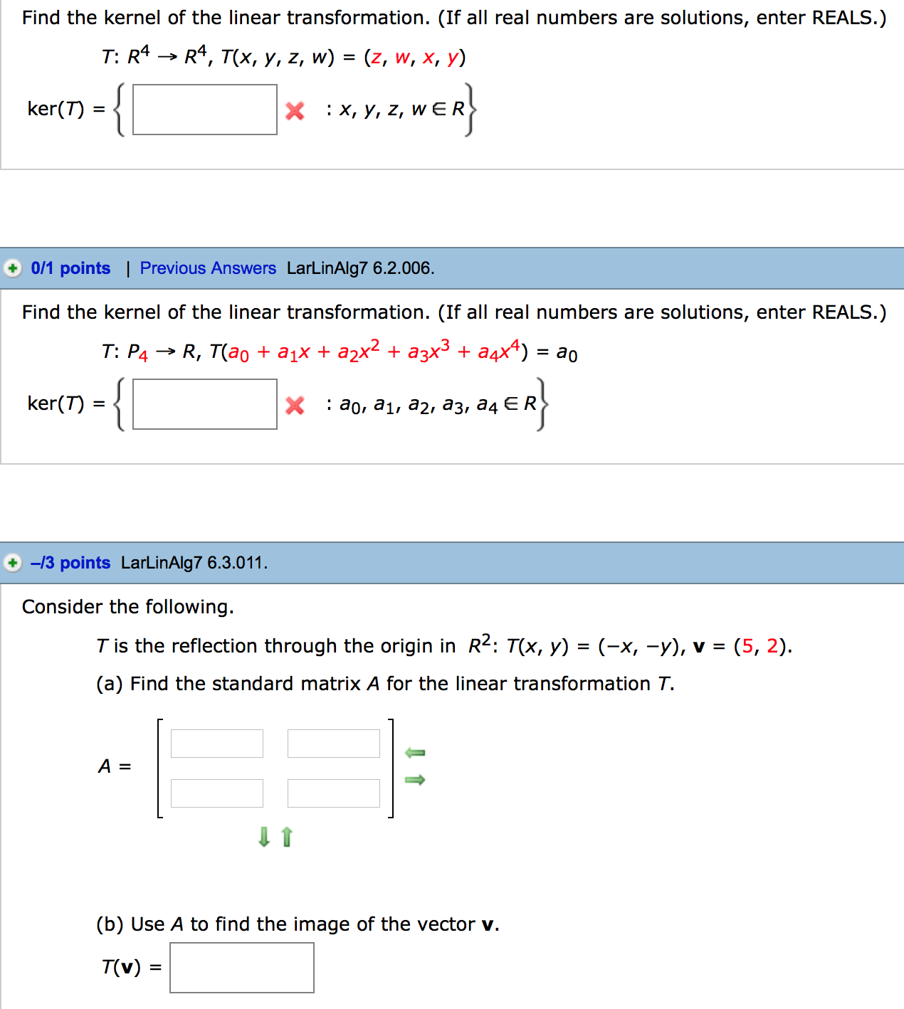 Solved Find The Kernel Of The Linear Transformation If All