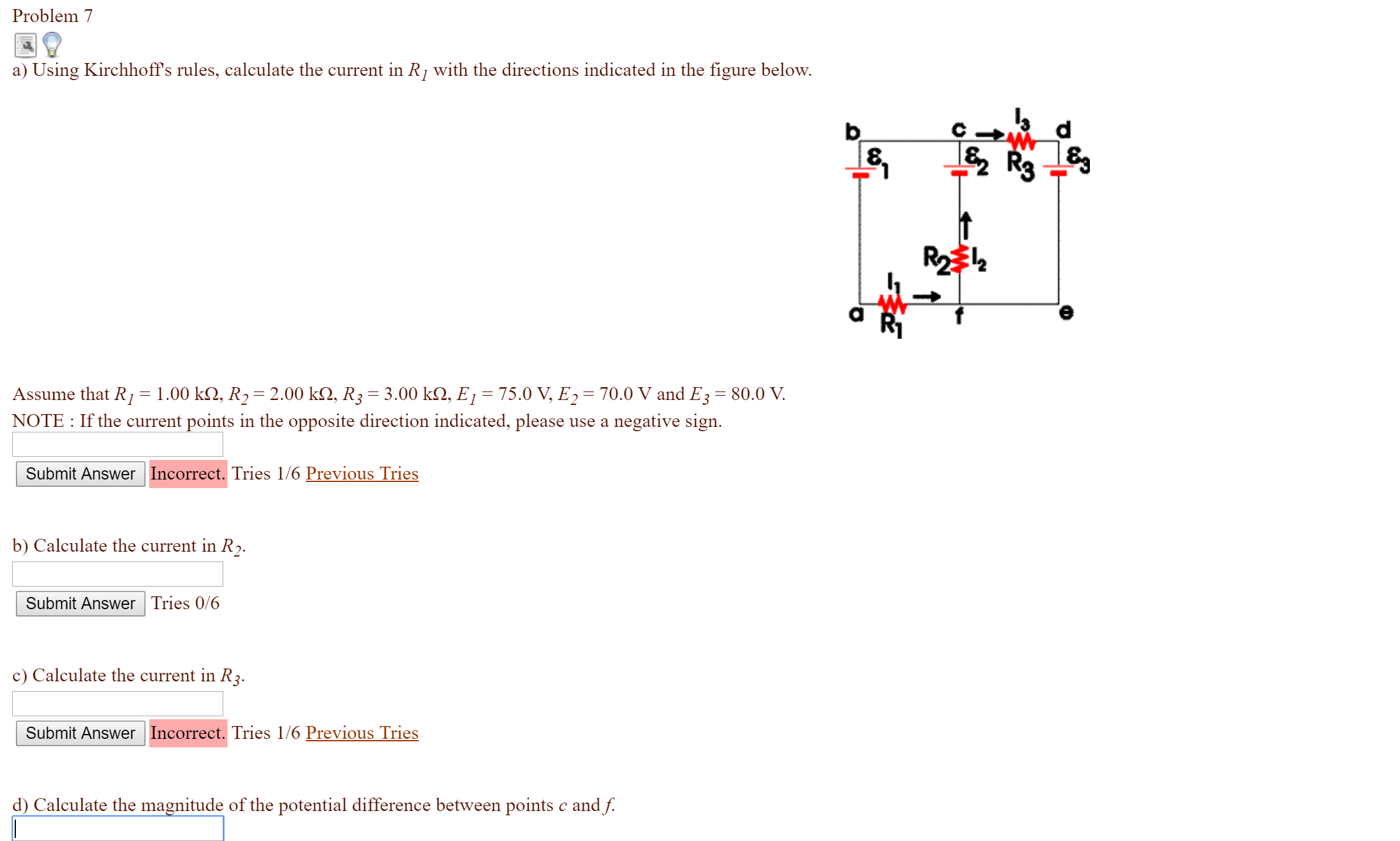 Solved Using Kirchhoff s rules, calculate the current in R_1 | Chegg.com