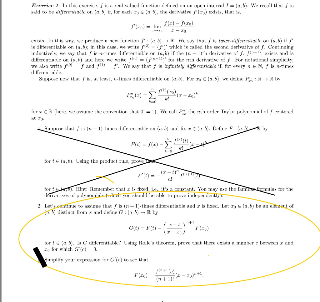 Solved In this exercise, f is a real-valued function defined | Chegg.com