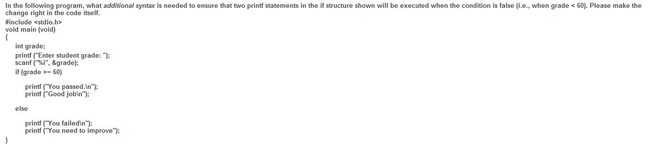Solved In The Following Program What Additional Syntax Is 6984