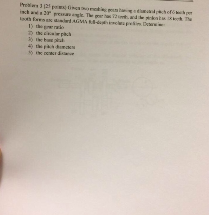 Solved Given two meshing gears having a diametral pitch of 6 | Chegg.com