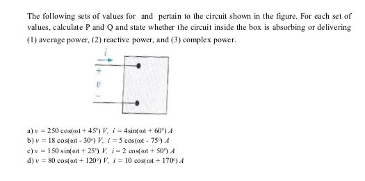 Solved The following sets of values for and pertain to the | Chegg.com