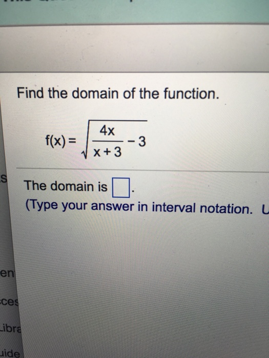 Solved Find the domain of the function. F(x) = squareroot | Chegg.com