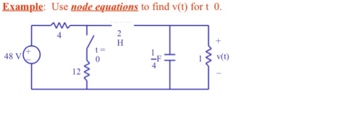 Solved Use nod equations to find v(t) for t 0. | Chegg.com
