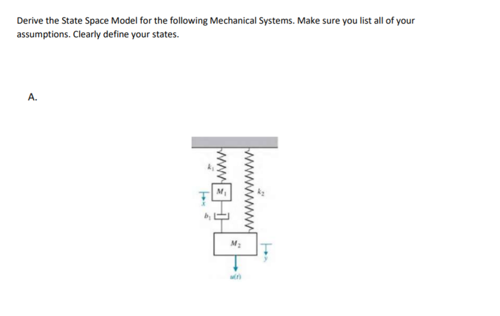 Solved Derive The State Space Model For The Following