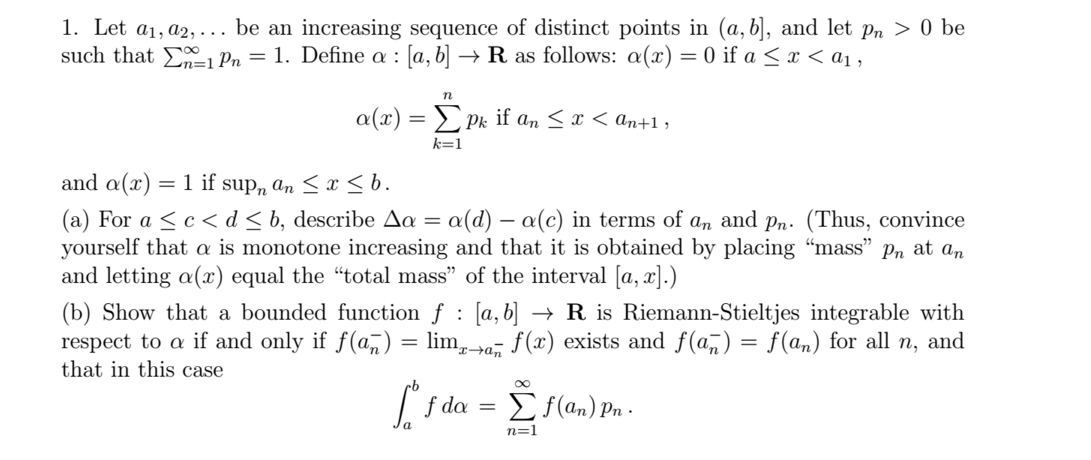 Let a_1,a_2,...be an increasing sequence of distinct | Chegg.com