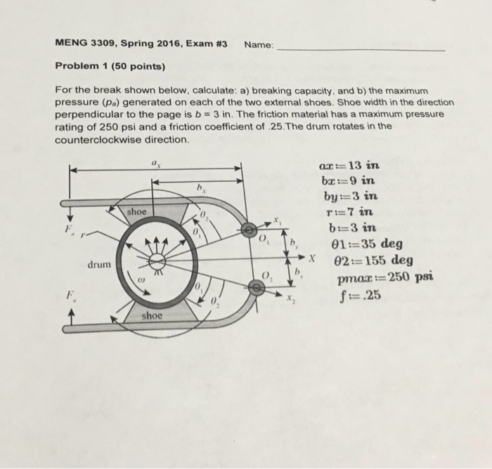 For the break shown below, calculate breaking | Chegg.com