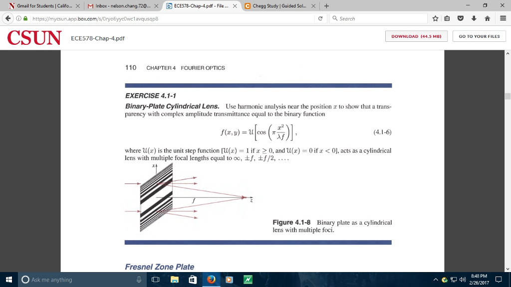 Binary - Plate Cylindrical Lens. Use harmonic | Chegg.com