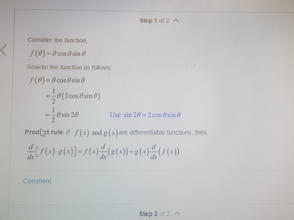 Solved Step 1 of 2 Consider the function Rewrite the | Chegg.com