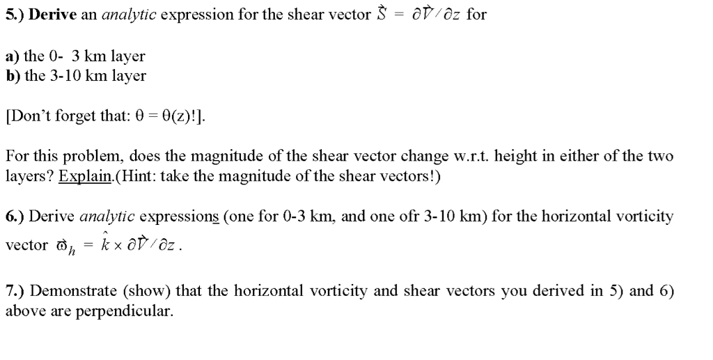 5.) Derive an analytic expression for the shear | Chegg.com