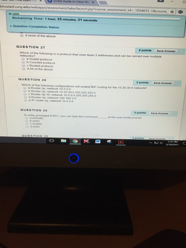 Solved CCNA Guide to Cisco Ne bbhosted cuny edu/webapps | Chegg.com