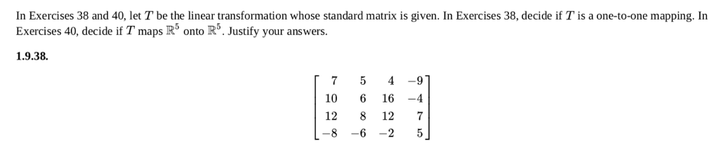 Solved In Exercises 38 and 40, let T be the linear | Chegg.com