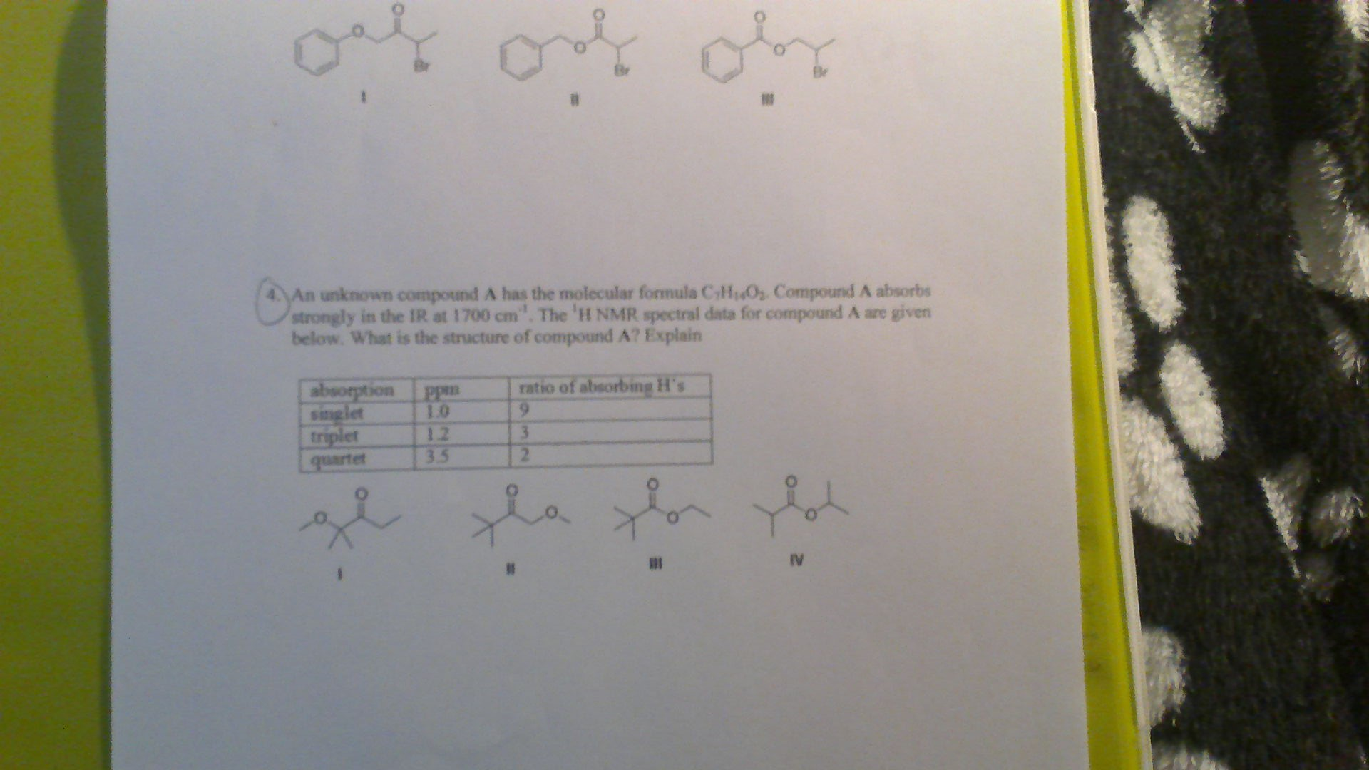 Solved An unknown compound A has the molecular formula | Chegg.com