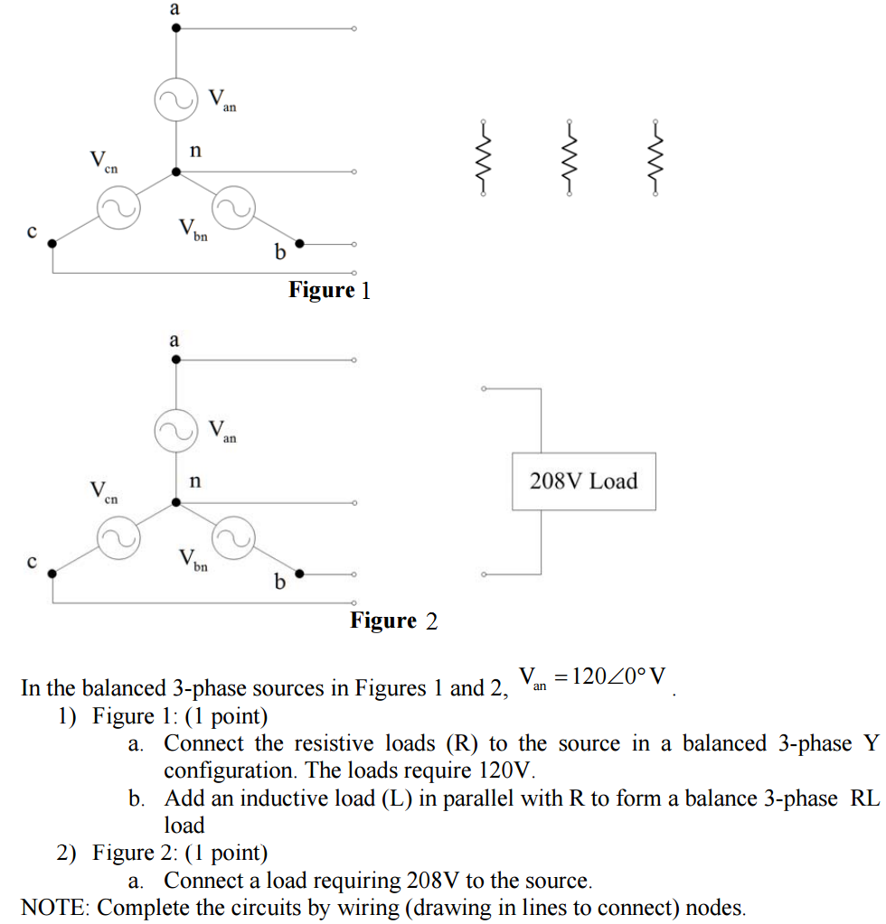 Solved In the balanced 3-phase sources in Figures 1 and 2, | Chegg.com
