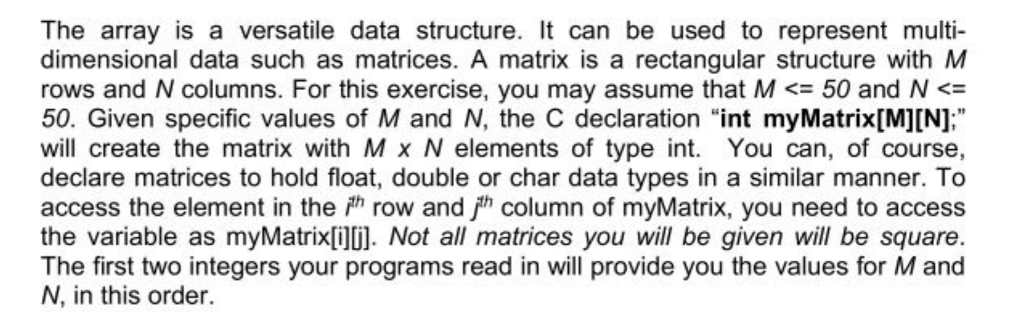 Solved The array is a versatile data structure. It can be | Chegg.com