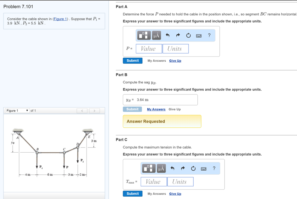 Solved Problem 7.101 Part A Consider the cable shown in | Chegg.com