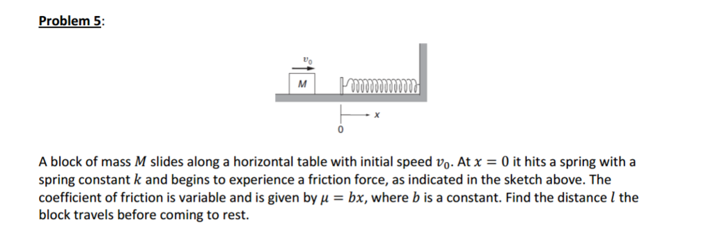 Solved A block of mass M slides along a horizontal table | Chegg.com