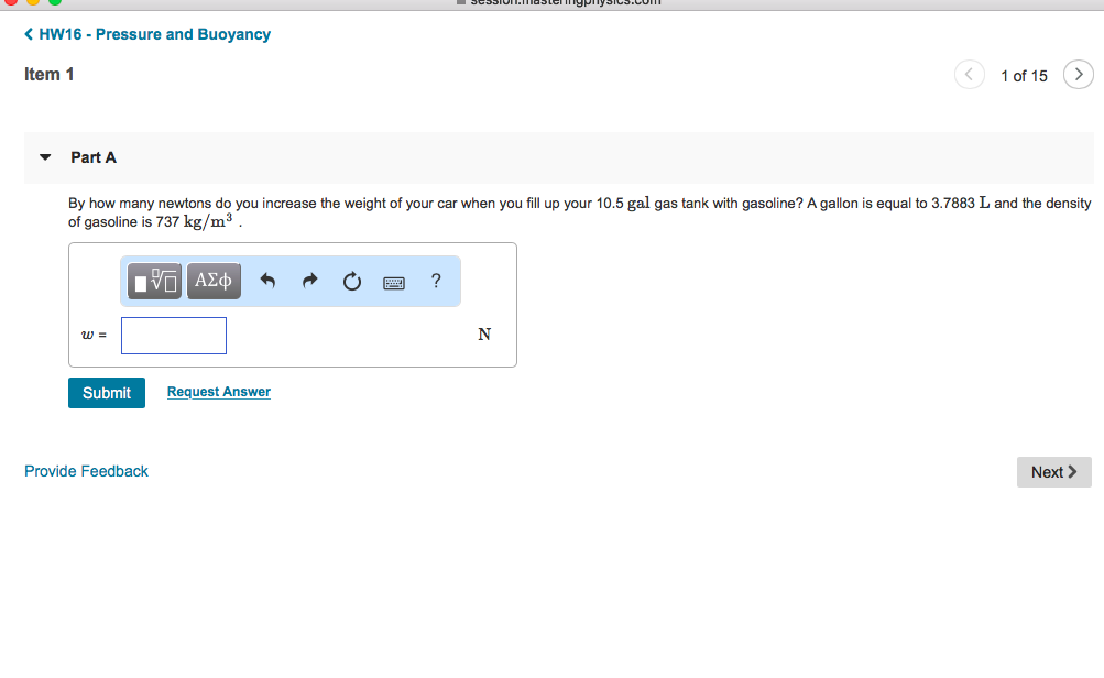 Solved HW16-Pressure and Buoyancy Item 1 1 of 15 > Part A By | Chegg.com