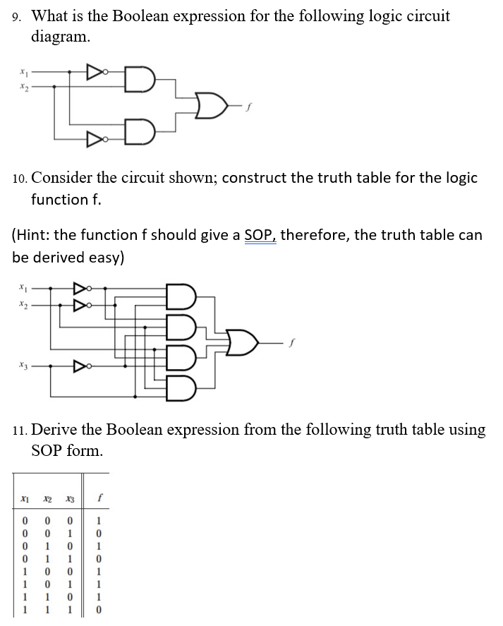 Solved 9. What is the Boolean expression for the following | Chegg.com
