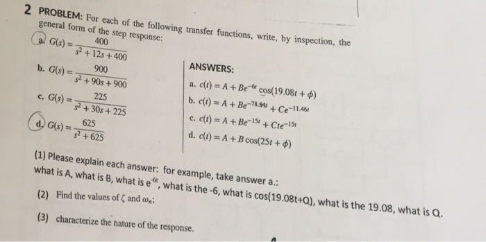 Solved 2 general For each of the following transfer | Chegg.com